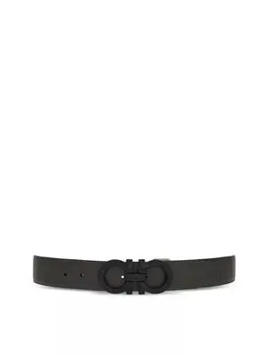 FERRAGAMO Reversible Gancini Belt - Black