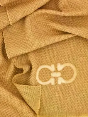FERRAGAMO Gancini-motif Wool Scarf - Neutrals