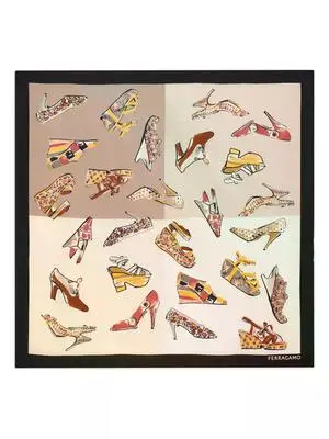 FERRAGAMO Genio-print Silk Scarf - Neutrals