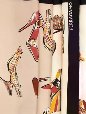FERRAGAMO Genio-print Silk Scarf