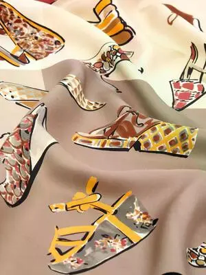 FERRAGAMO Genio-print Silk Scarf