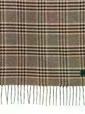 Saint Laurent Check Fringed Scarf