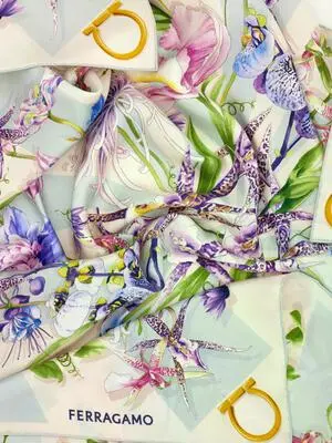 FERRAGAMO Gaia-print Silk Scarf