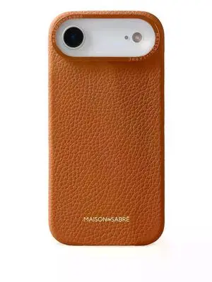 MAISON DE SABRE Logo-lettering Leather Iphone 17 Air Case - Brown