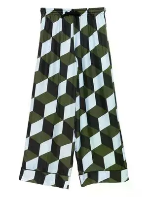 Cynthia Rowley Geometric-print Trousers - Blue