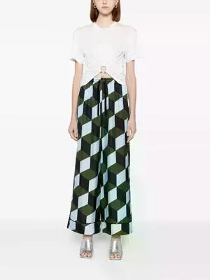 Cynthia Rowley Geometric-print Trousers