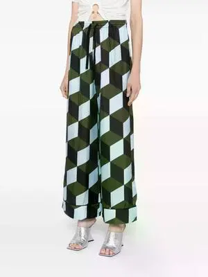 Cynthia Rowley Geometric-print Trousers