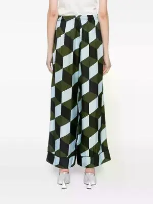 Cynthia Rowley Geometric-print Trousers