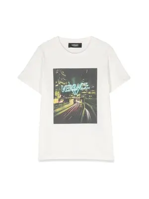 Versace Blinding Lights Print Jersey T-shirt - White