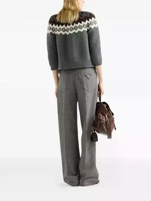 Prada Intarsia Button-up Cardigan