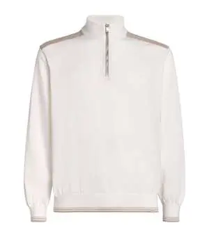 Paul & Shark Cotton Quarter-zip Sweater - White