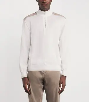 Paul & Shark Cotton Quarter-zip Sweater - White