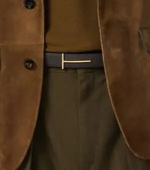 TOM FORD Calf Leather T Belt - Brown
