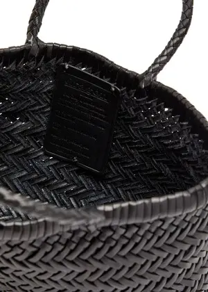 Dragon Diffusion Mini Flat Gora Woven Leather Top Handle Bag