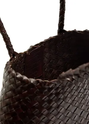 Dragon Diffusion Santa Croce Big Woven Leather Tote Bag