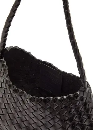 Dragon Diffusion Rosanna Woven Leather Shoulder Bag - Black