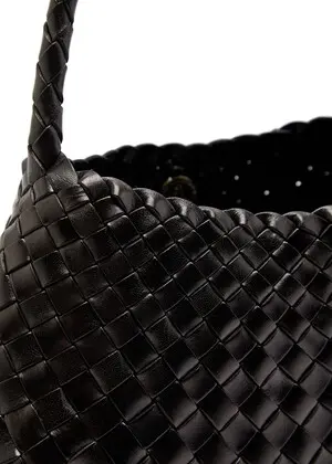 Dragon Diffusion Rosanna Woven Leather Shoulder Bag - Black
