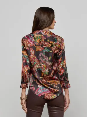 L'Agence Dani Silk Blouse Top