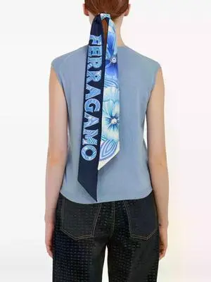FERRAGAMO Brezza-print Silk Scarf - Blue
