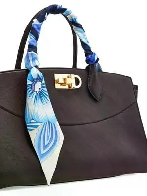 FERRAGAMO Brezza-print Silk Scarf - Blue