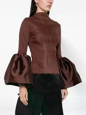 MARQUES' ALMEIDA Turtleneck Puff-sleeve Top