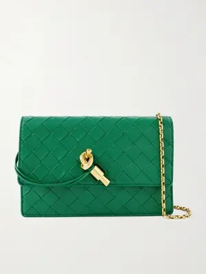 Bottega Veneta Intrecciato Leather Pouch - Green