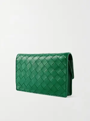 Bottega Veneta Intrecciato Leather Pouch - Green