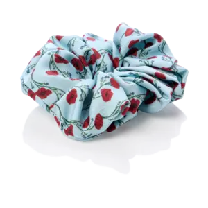 Sarah Flint Sarah's Garden Silk Scrunchie - Poppy Printed Silk