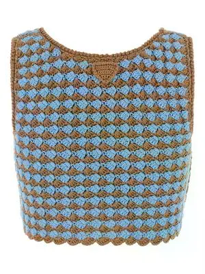 Prada Crochet-knit Top - Blue