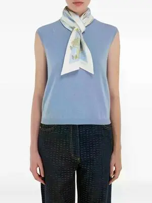 FERRAGAMO Water Lily Printed Silk Scarf