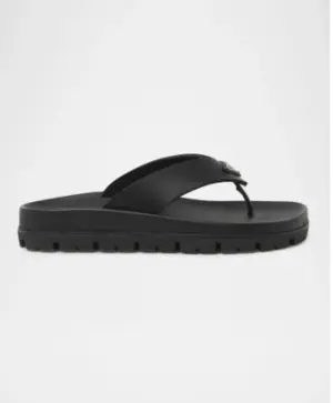 Prada Rubber Thong Slide Sandals - Nero