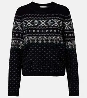 Vince Fair Isle Cashmere Sweater - Black