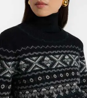 Vince Fair Isle Cashmere Sweater - Black