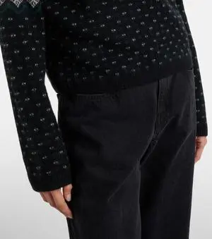 Vince Fair Isle Cashmere Sweater - Black