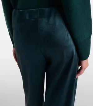 Vince High-rise Wide-leg Pants - Green