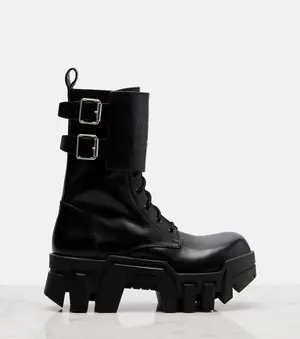 Balenciaga Bulldozer 25 Leather Platform Combat Boots