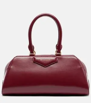 Givenchy Antigona Cube Small Leather Tote Bag - Burgundy