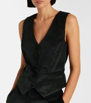 Gabriela Hearst Coleridge Cotton Corduroy Vest - Green