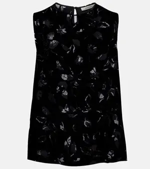Asceno Trento Devoré Velvet Top - Black