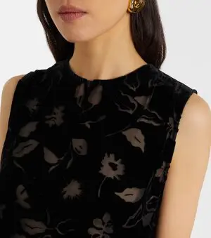 Asceno Trento Devoré Velvet Top - Black