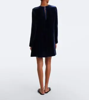 Asceno Larissa Velvet Minidress - Blue