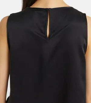 Asceno Sofia Silk Charmeuse Tank Top - Black