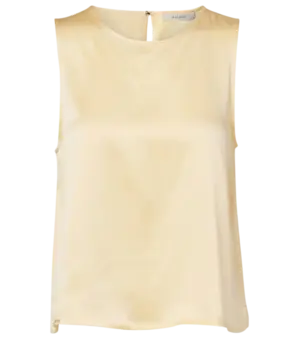 Asceno Sofia Silk Charmeuse Tank Top - Yellow