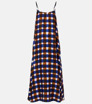 Asceno Napoli Checked Maxi Dress - Multicoloured
