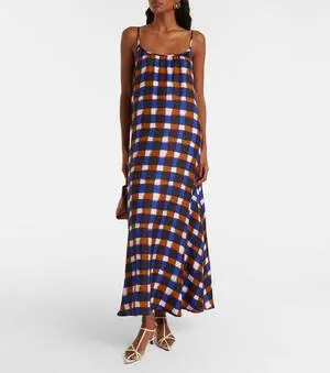 Asceno Napoli Checked Maxi Dress - Multicoloured