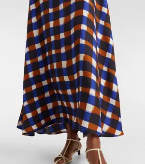 Asceno Napoli Checked Maxi Dress - Multicoloured