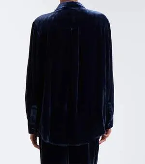 Asceno London Velvet Shirt - Blue