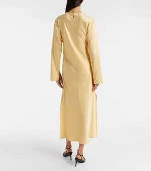 Asceno Salina Silk Charmeuse Midi Dress