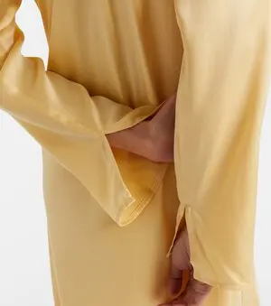 Asceno Salina Silk Charmeuse Midi Dress
