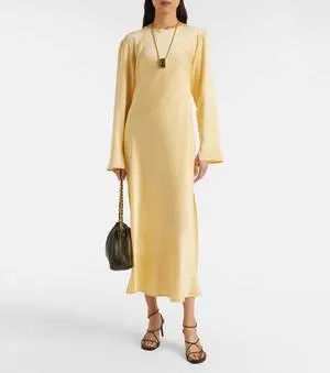 Asceno Salina Silk Charmeuse Midi Dress